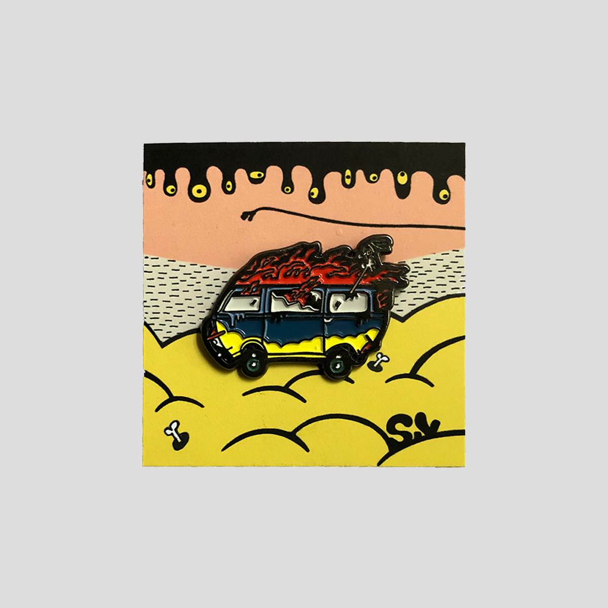 Wilma on Fire Enamel Pin – Skate It Yourself